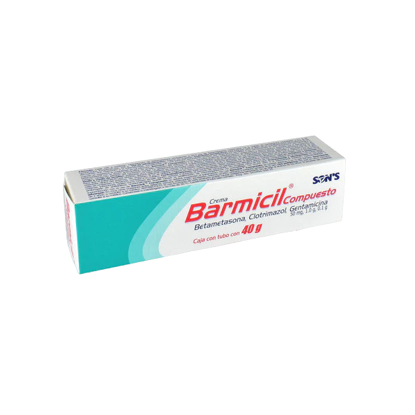 BETAMETASONA/CLOTRIMAZOL/GENTAMICINA BARMICIL COMP CRE TUBO C/40 G – FarMás BETAMETASONA/CLOTRIMAZOL/GENTAMICINA BARMICIL COMP CRE TUBO C/40 G – FarMás
