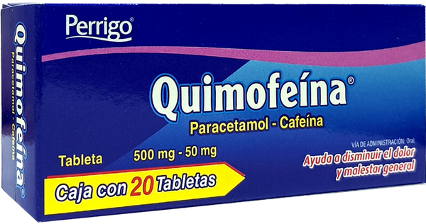 PARACETAMOL/CAFEINA QUIMOFEINA C/20 TAB. 500/50 MG. – FarMás
