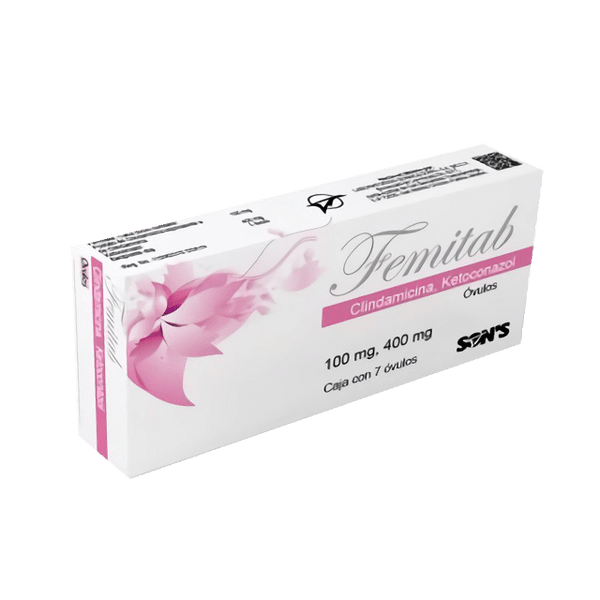 CLINDAMICINA , KETOCONAZOL FEMITAB 100MG, 400MG , CAJA C/7 OVULOS – FarMás