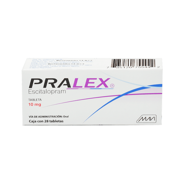 ESCITALOPRAMPRALEX 10MG CAJA C/28 TAB – FarMás