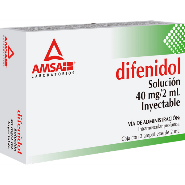 DIFENIDOL (AMSA) SOL. INY. C/2 AMP. 2 ML. 40 MG. – FarMás
