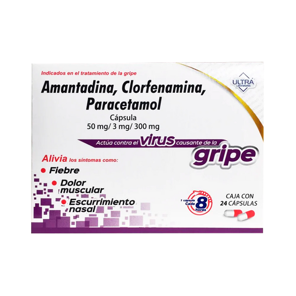 AMANTADINA/CLORFENAMINA/PARACETAMOL C/24 CAP – FarMás