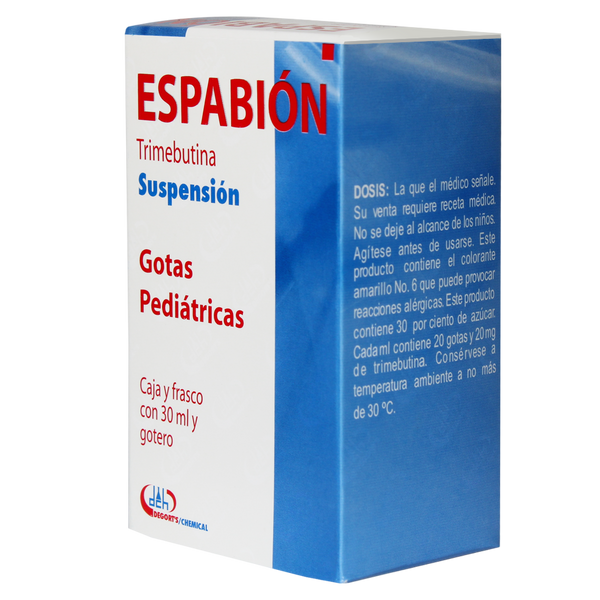 TRIMEBUTINA ESPABION SUSP. GOTAS PEDIÁTRICAS 30 ML. 20 MG – FarMás TRIMEBUTINA ESPABION SUSP. GOTAS PEDIÁTRICAS 30 ML. 20 MG – FarMás