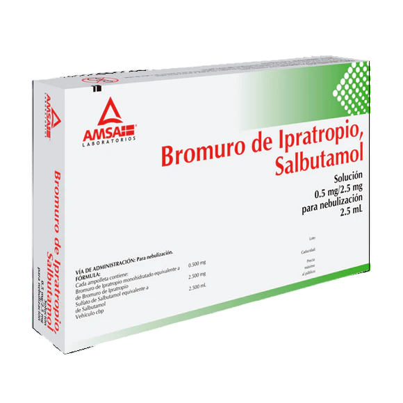 BROMURO DE IPRATROPIO/SALBUTAMOL (AMSA) SOL. P/NEBN. C/10 AMP. 0.5/2.5 ...