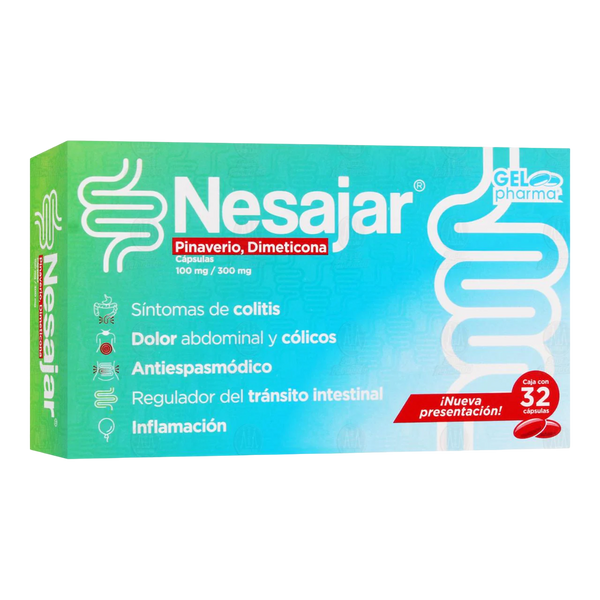 PINAVERIO/ DIMETICONA NESAJAR 100MG/300MG CAJA C/32 CAP – FarMás