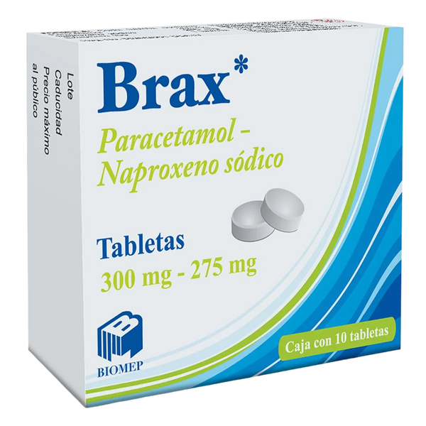NAPROXENO/PARACETAMOL BRAX C/10 TAB. 275/300 MG – FarMás