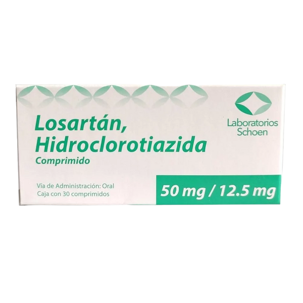 LOSARTAN/HIDROCLOROTIAZIDA (SCHOEN) C/30 COMP 50/12.5 MG – FarMás
