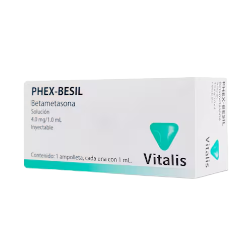 BETAMETASONA PHEX BESIL SOL. INY. C/1 AMP. 1 ML. 4 MG. – FarMás