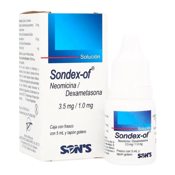 NEOMICINA/DEXAMETASONA SONDEX OF GOTAS 5 ML. 3.5/1.0 MG. – FarMás